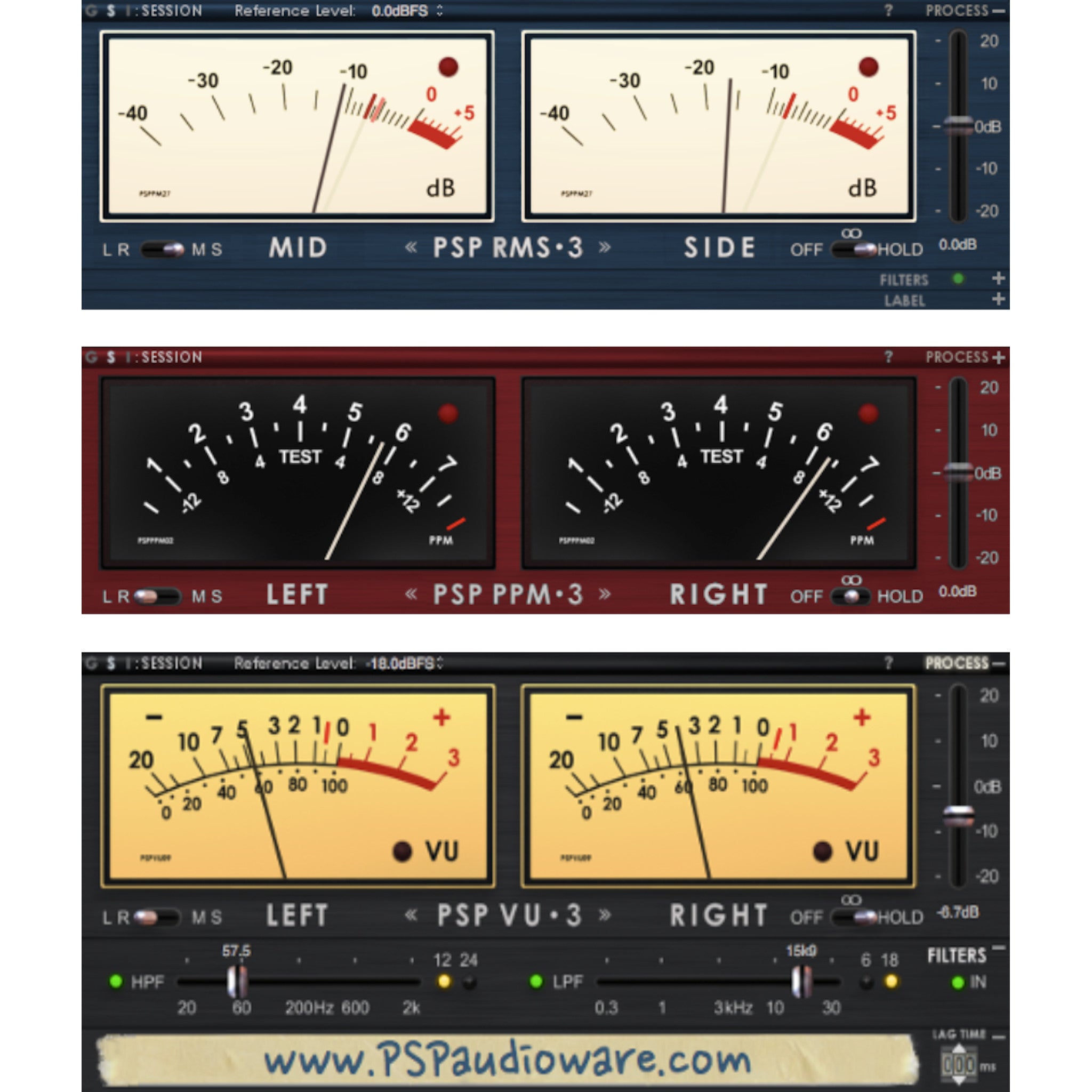 PSP TripleMeter - Vu, Rms, And Ppm Meters