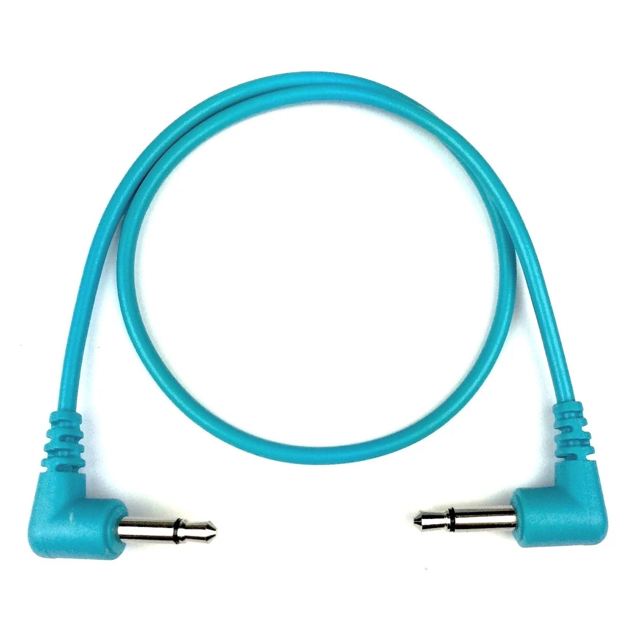 Tendrils Right Angled Eurorack Patch Cable 30Cm Cyan 6 Pack