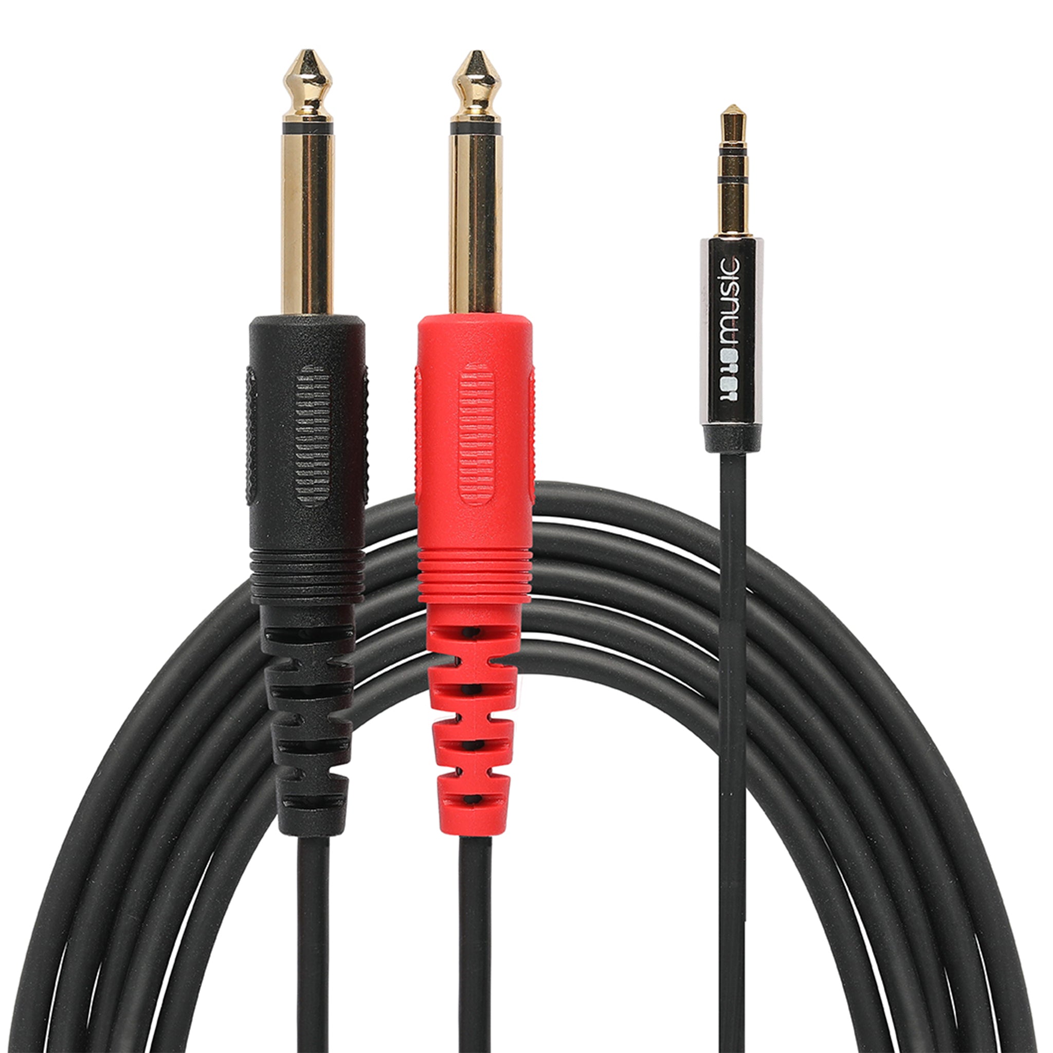 1010Music 3.5 MM Male To 6.35MM Male Breakout Cable Single