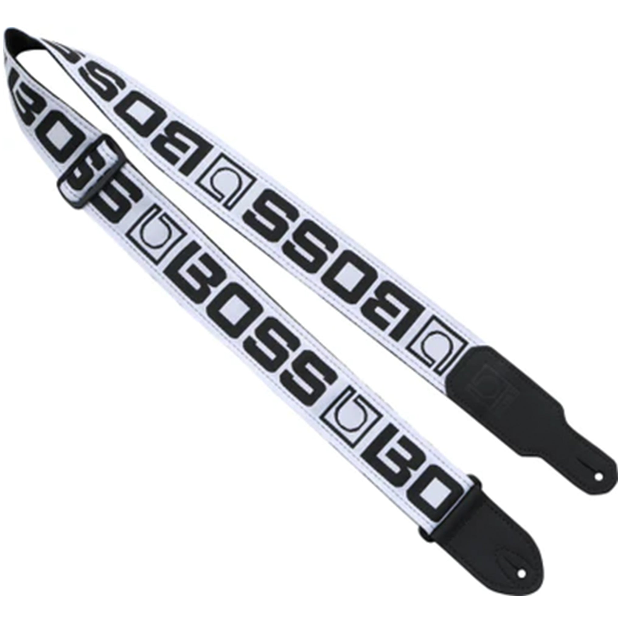 BOSS MONOGRAM GUITAR STRAP WHITE/BLACK